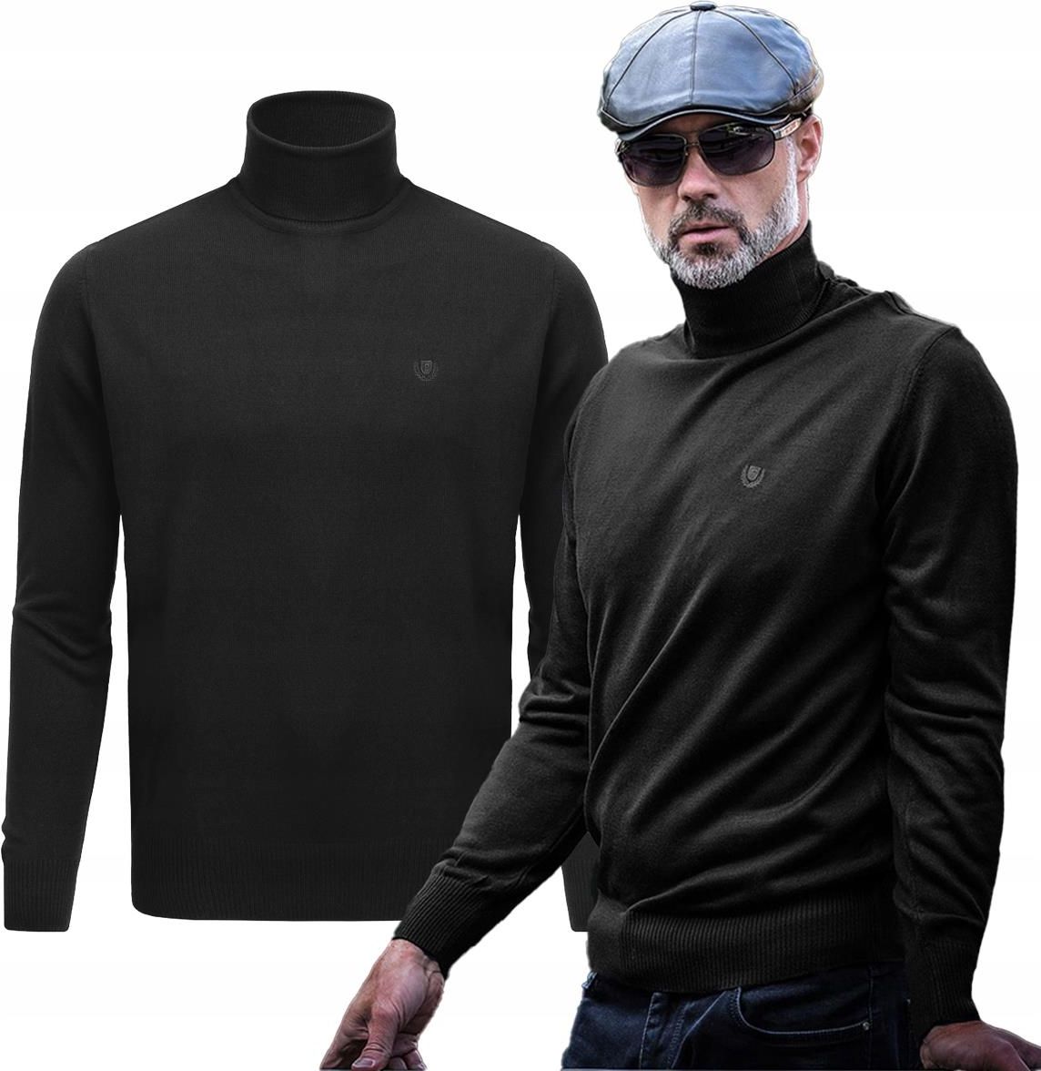 Klasyczny Golf sweter męski gładki Czarny M - Ceny i opinie - Ceneo.pl