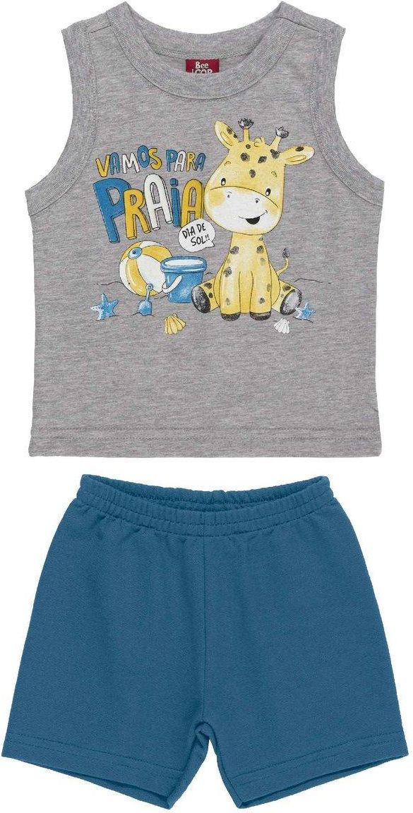 Komplet chłopięcy, bluzka bez rękawów i krótkie spodenki, szary/Bee Loop - Ceny i opinie - Ceneo.pl