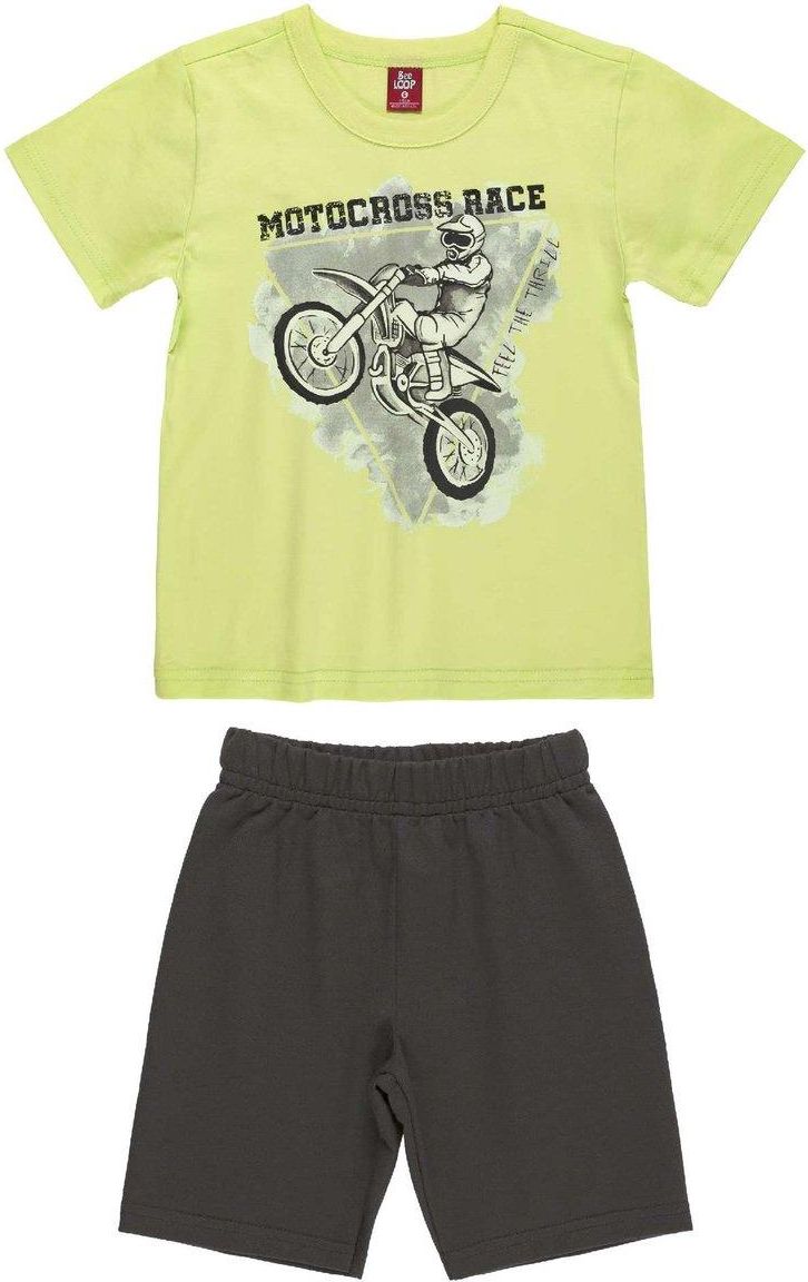 Komplet chłopięcy, bluzka z krótkim rękawem i krótkie spodenki, zielony/Bee Loop - Ceny i opinie ...