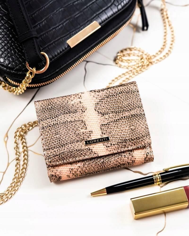 Mały, skórzany portfel damski na zatrzask i bigiel - Lorenti - Ceny i ...