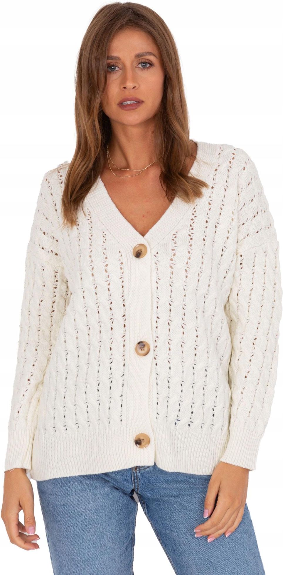 Sweter Rozpinany Z Warkoczami Damski W Serek - Ceny i opinie - Ceneo.pl