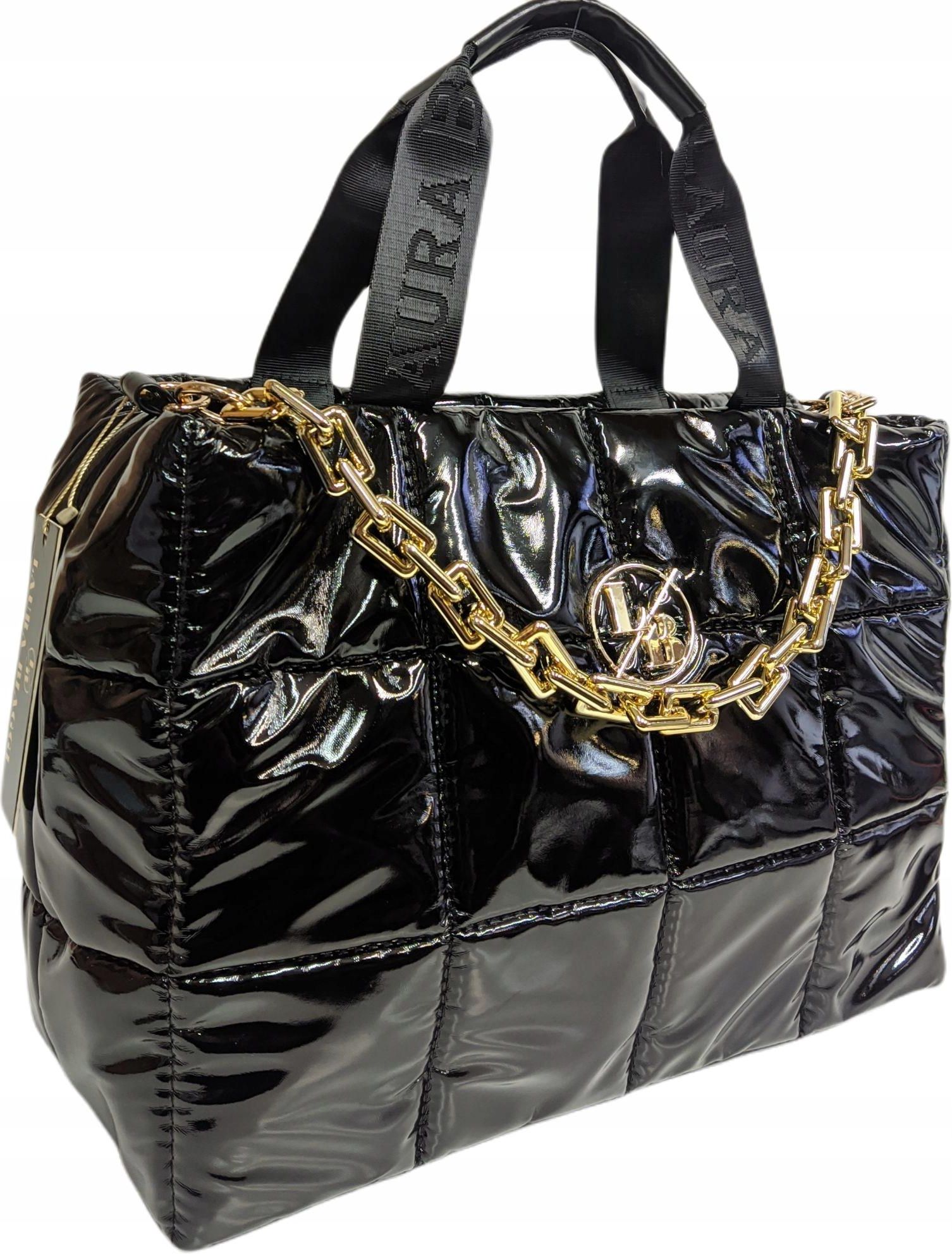 Torebka shopper Laura Biaggi czarna pikowana A4 - Ceny i opinie - Ceneo.pl