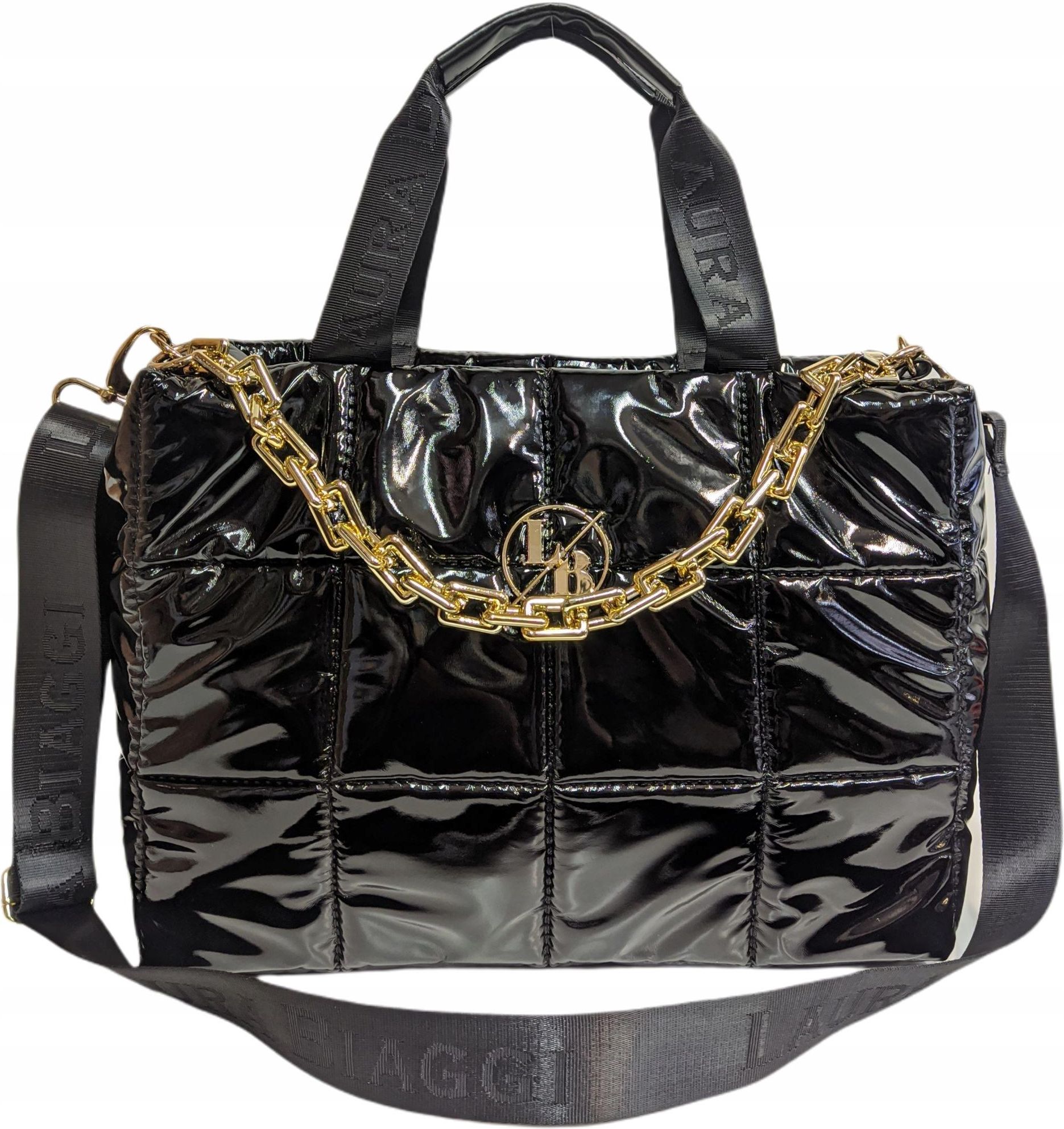 Torebka shopper Laura Biaggi czarna pikowana A4 - Ceny i opinie - Ceneo.pl