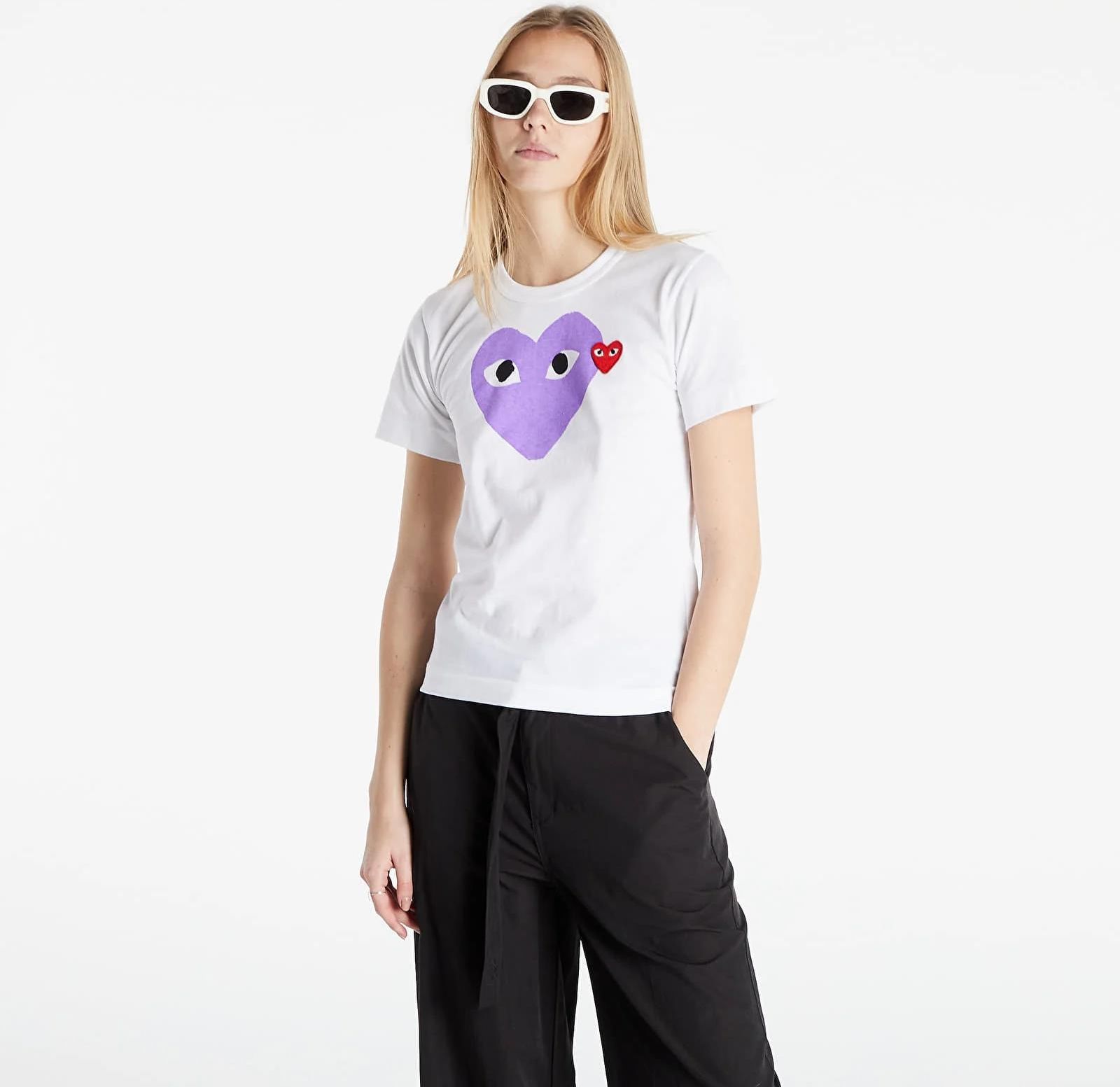 Comme des Garcons PLAY Tee White/ Purple - Ceny i opinie - Ceneo.pl