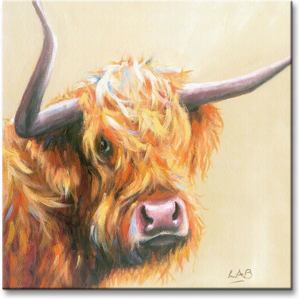 Pyramid International Louise Brown Włochaty Byk Obraz Płótno 40X40 Cm ...