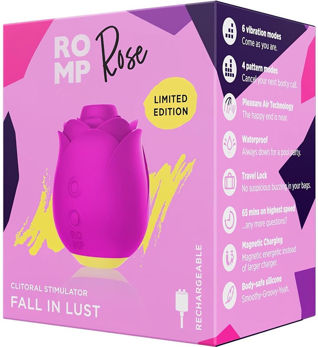 Romp Rose Ładowalny Wibrator Z Różową Falą Powietrzną Różowy - Ceneo.pl