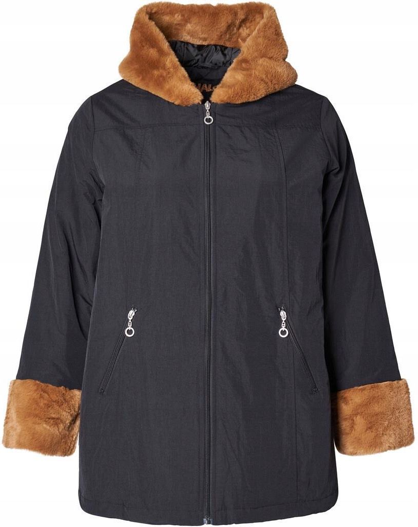 Chalou Kurtka Czarna Futerko Plus Size C407 54 - Ceny i opinie - Ceneo.pl