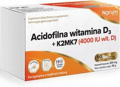 Narum Acidofilna Witamina D3 K2Mk7 4000Iu Wit.D 60Kaps - Opinie i ceny na Ceneo.pl