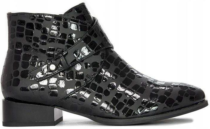 Botki Damskie Jezzi ASA197-2 Ocieplane Czarne Lakierowane Zimowe - Ceny ...