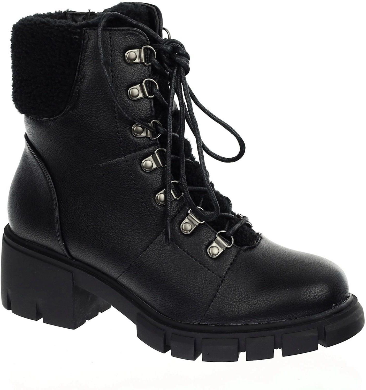 Botki Damskie Jezzi Czarne Trapery Ocieplane Buty Zimowe RMR2038-40 ...