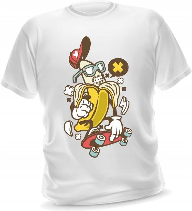 T-shirt śmieszna koszulka sportowa z nadrukiem Banan w Czapce na ...