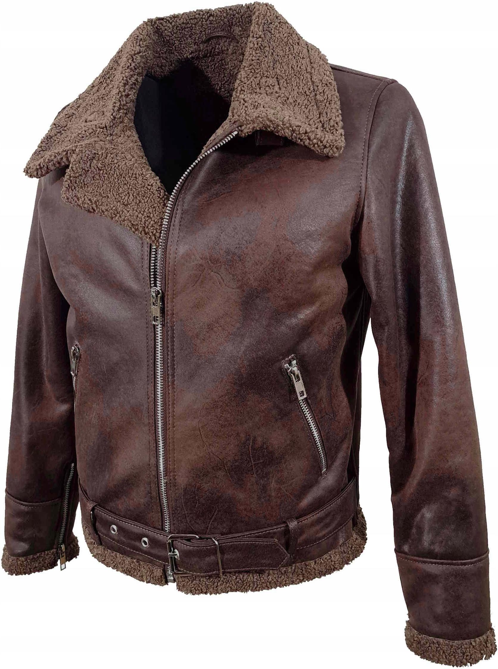 Kurtka Pilotka Zimowa Męska XL Ramoneska Brązowa - Ceny i opinie - Ceneo.pl