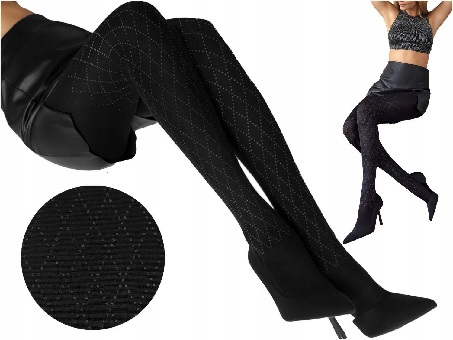 Rajstopy Damskie Czarne W Romby Marylin 3/4 - Ceny i opinie - Ceneo.pl