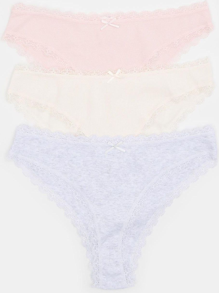 Sinsay - Majtki brazyliany 3 pack - Kremowy - Ceny i opinie - Ceneo.pl