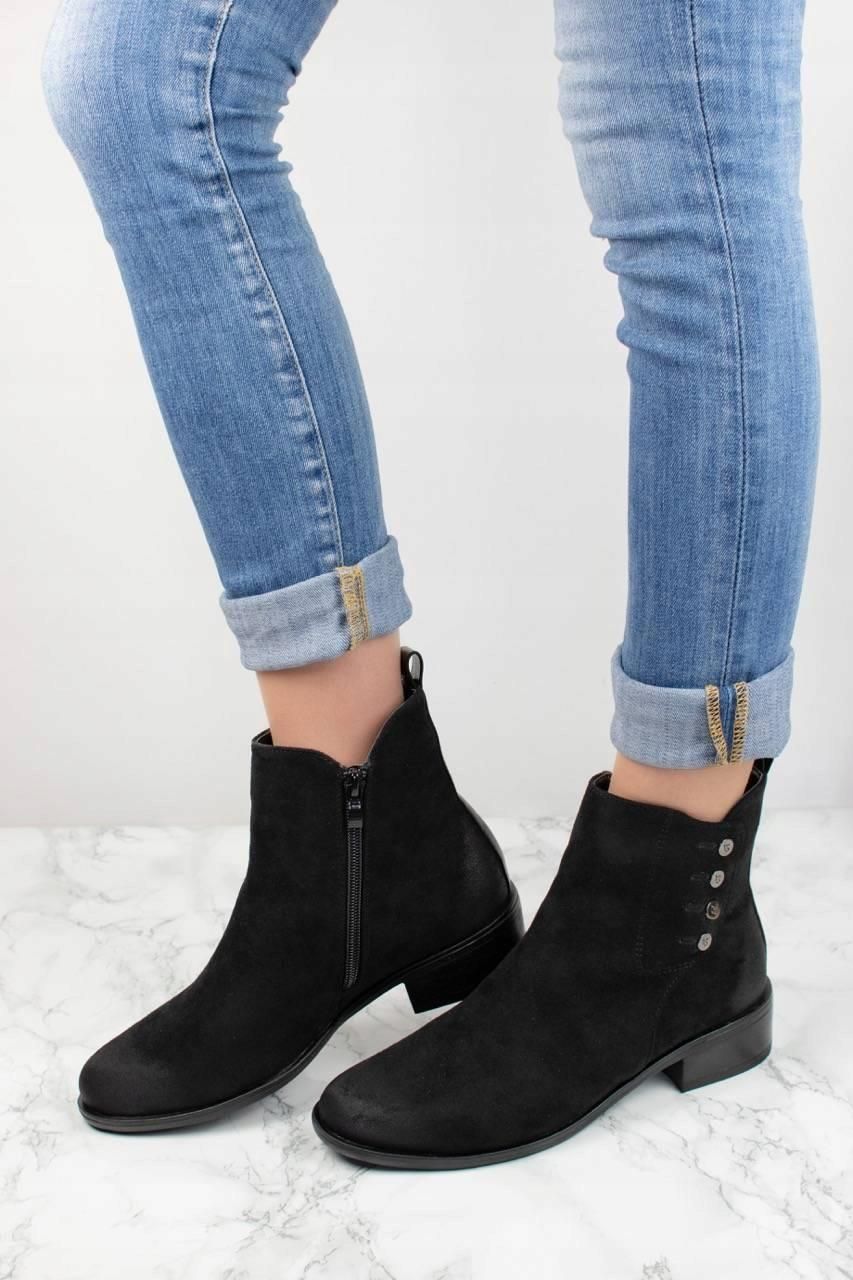 Botki Damskie Jezzi ASA198-12 Zamszowe Płaski Obcas Zamek R 41 - Ceny i ...