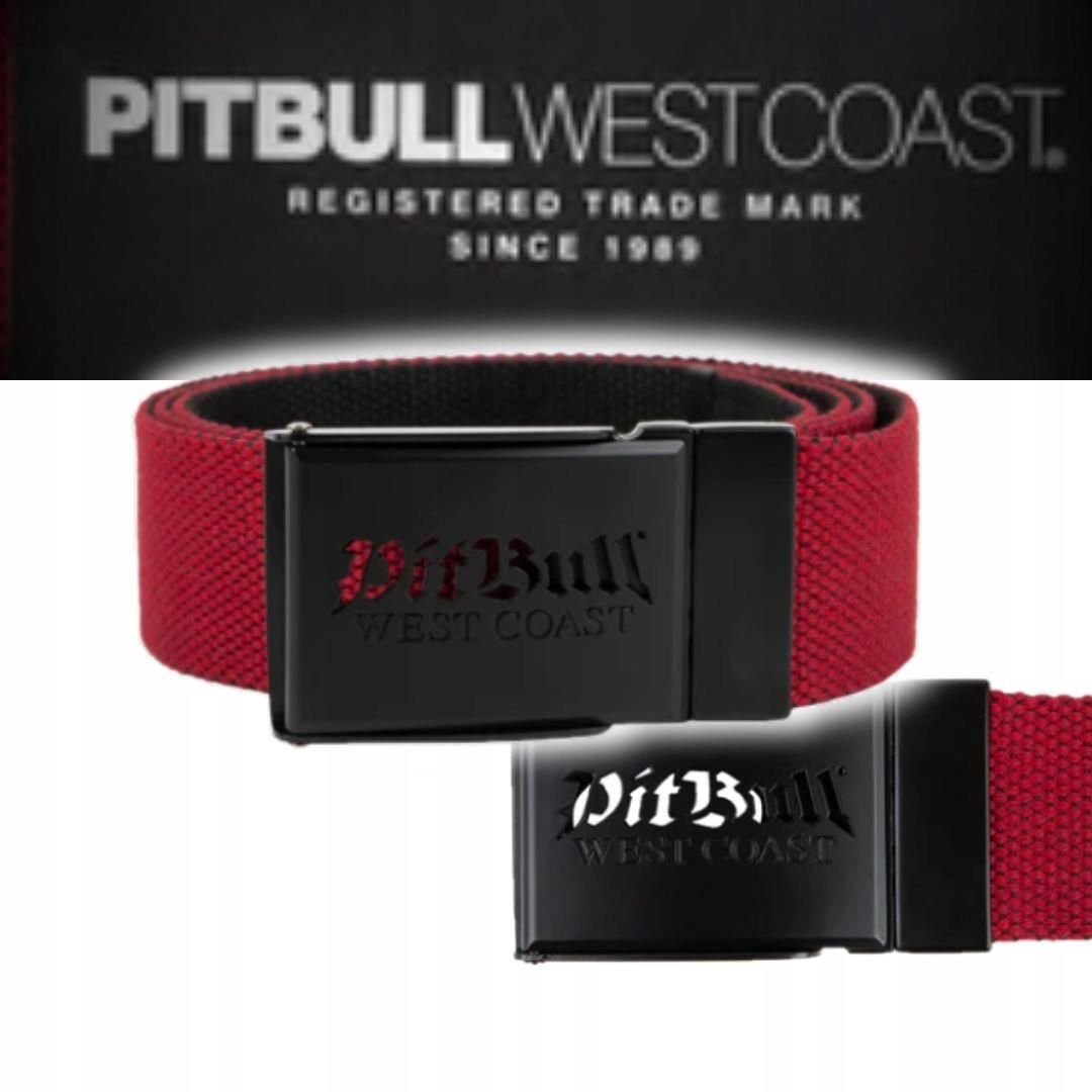 Pitbull West Coast Pasek Parciany Old Logo Czerwony Webbing Belt Red ...