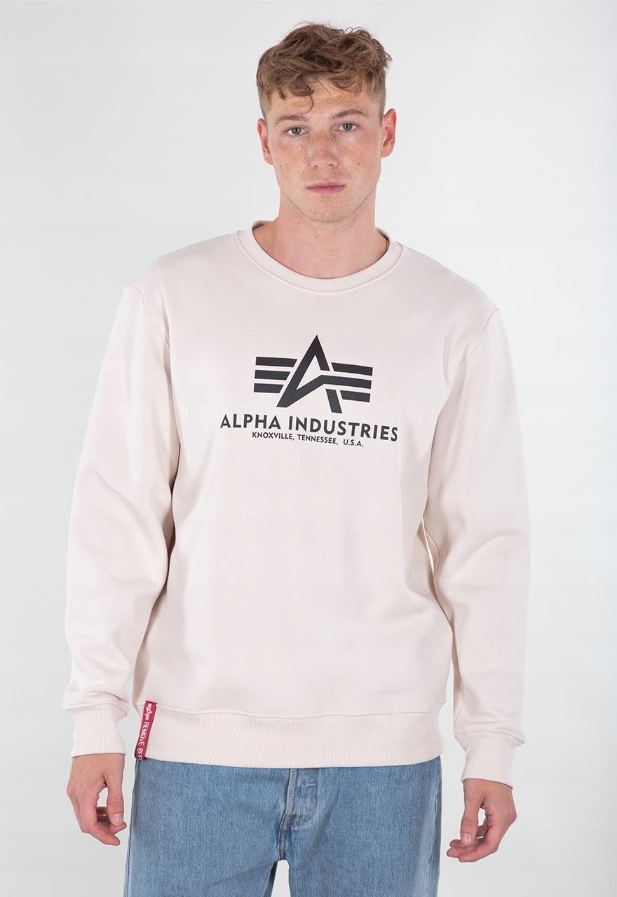 Bluza Alpha Industries Basic Sweater jet stream white XL - Ceny i ...