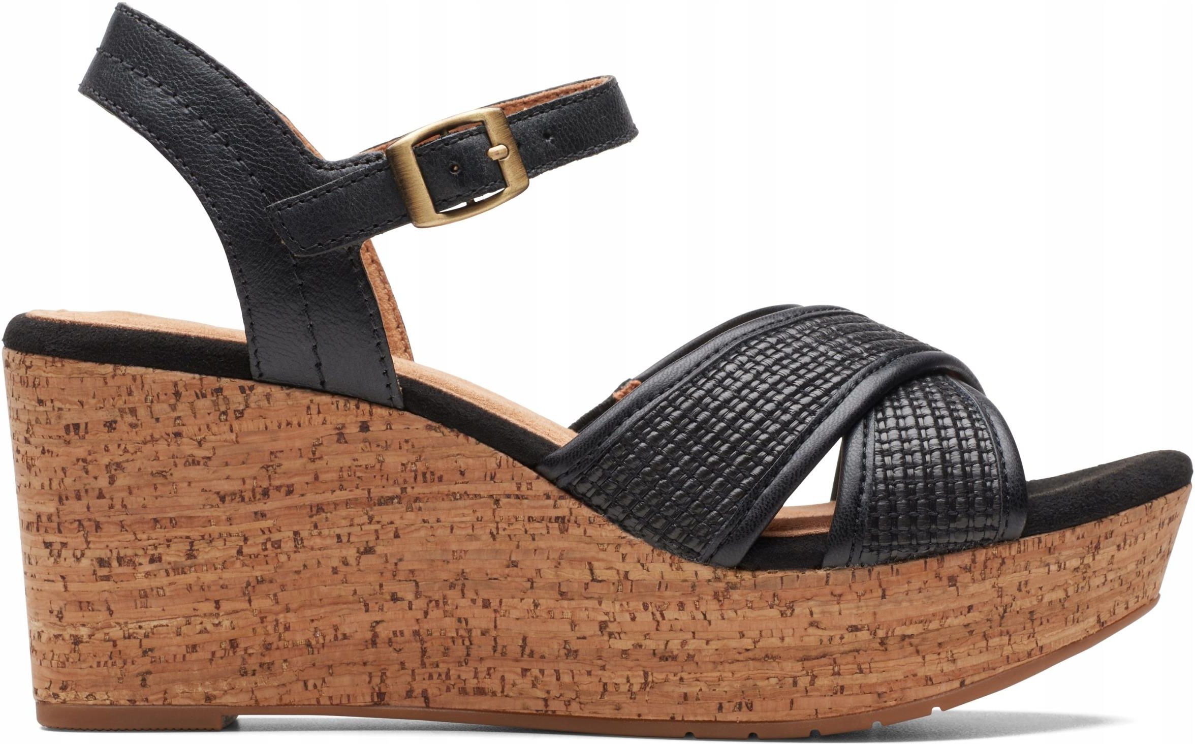 Sandałki koturnie Clarks Elleri Plum 36 - Ceny i opinie - Ceneo.pl