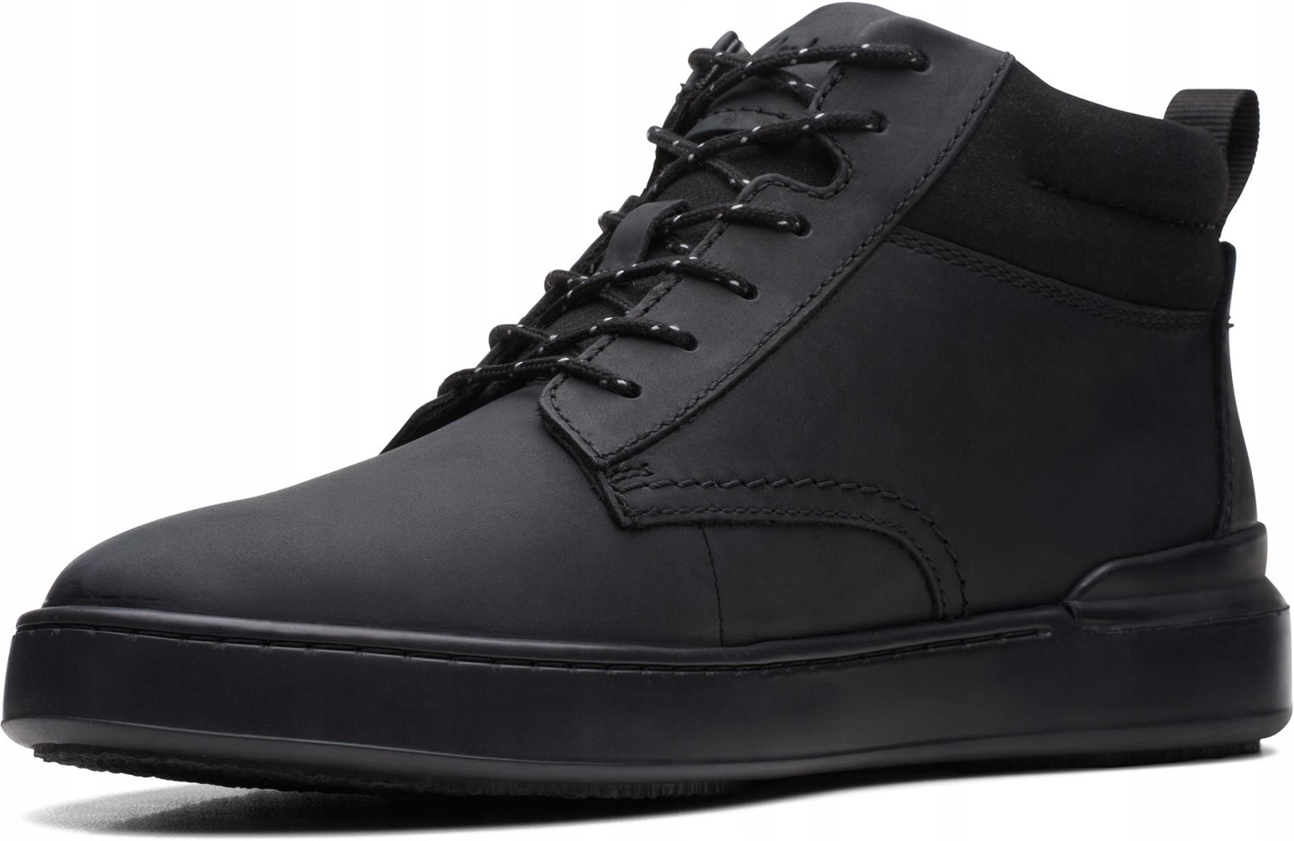 Buty męskie trampki wysokie Clarks CourtLite Mid skórzane czarne 44 ...