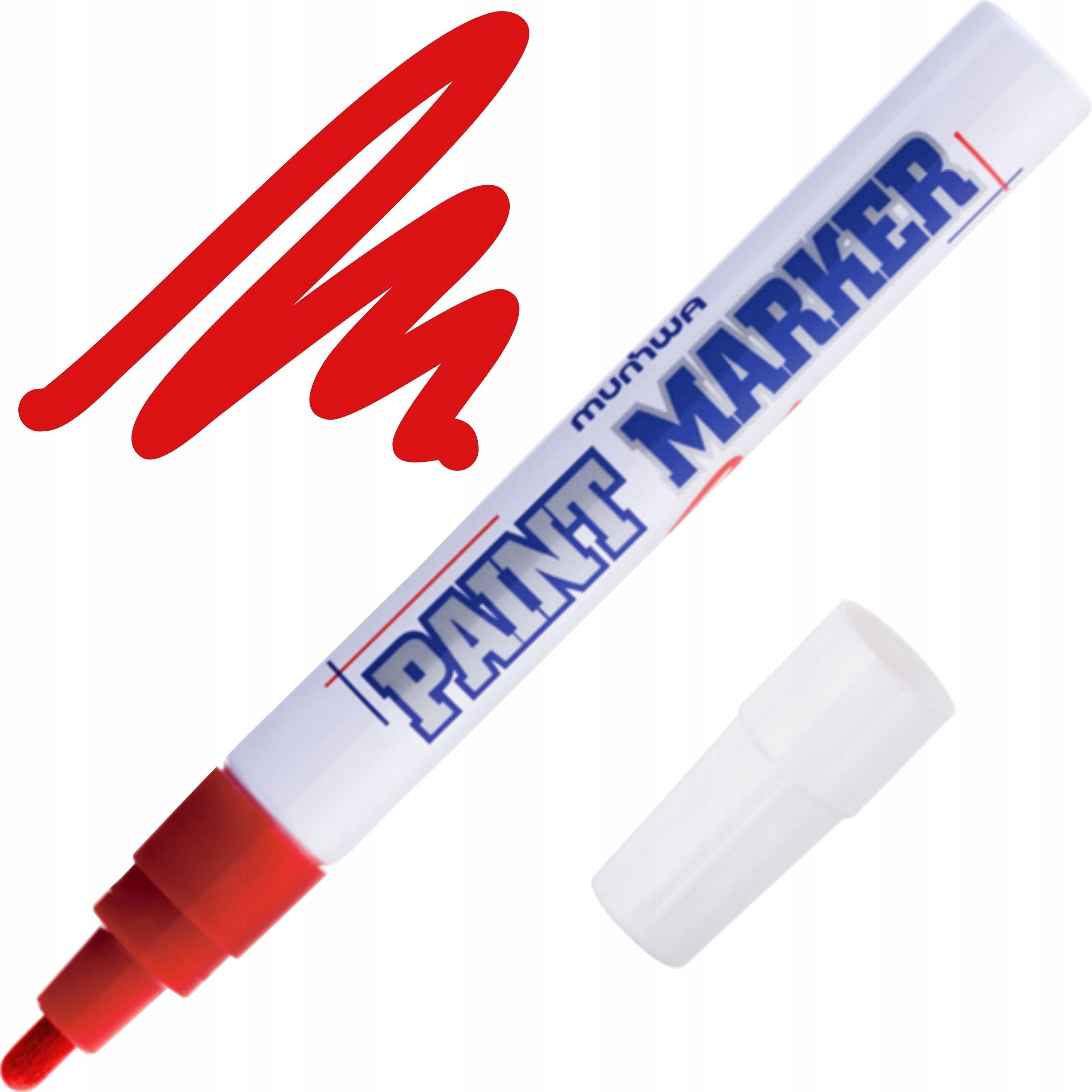 Munhwa Olejowy Marker Permanentny 4 Mm Czerwony Flamaster Grubopiszący ...