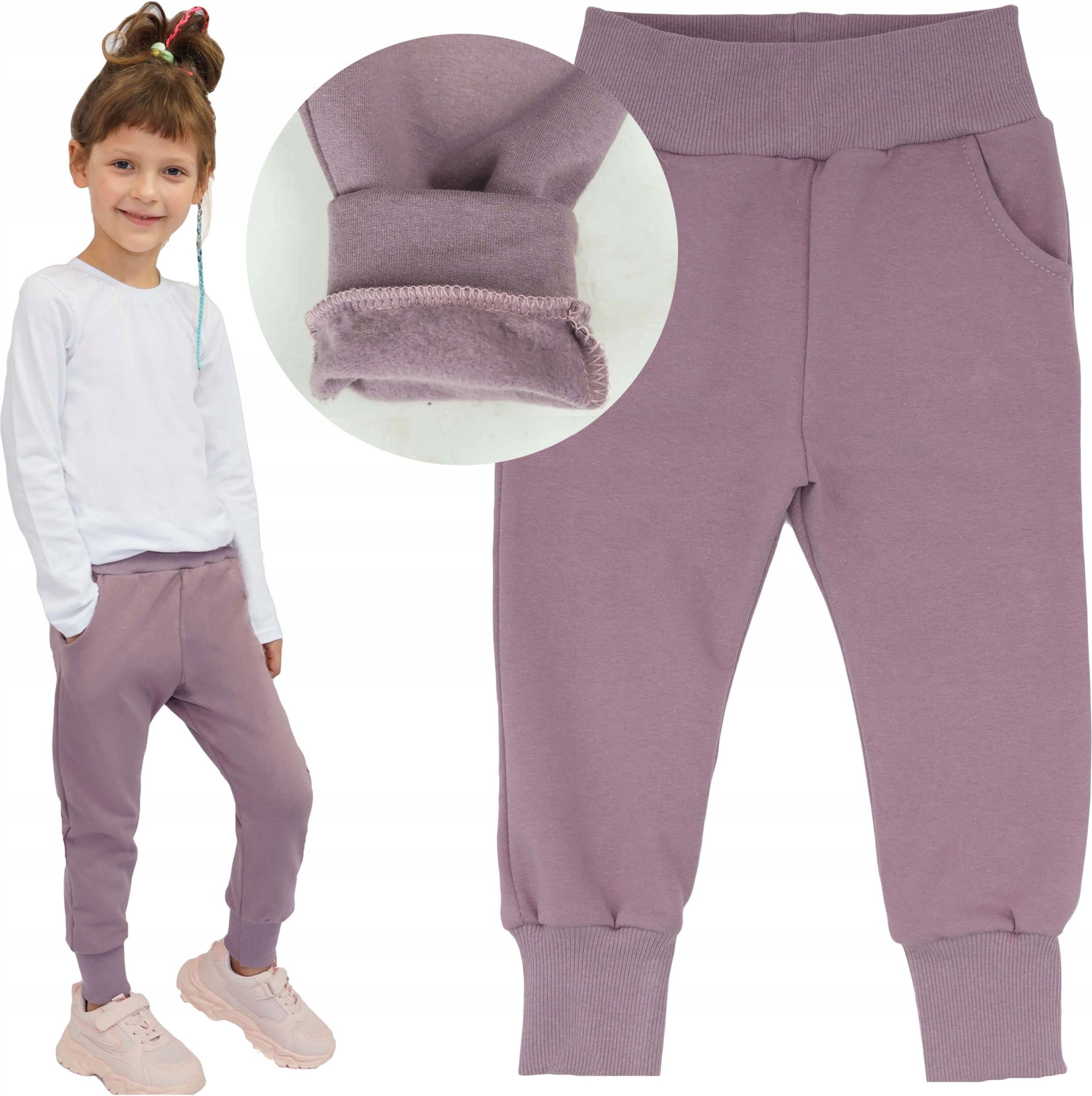 Lila spodnie Ocieplane dresowe na meszku 158 - Ceny i opinie - Ceneo.pl