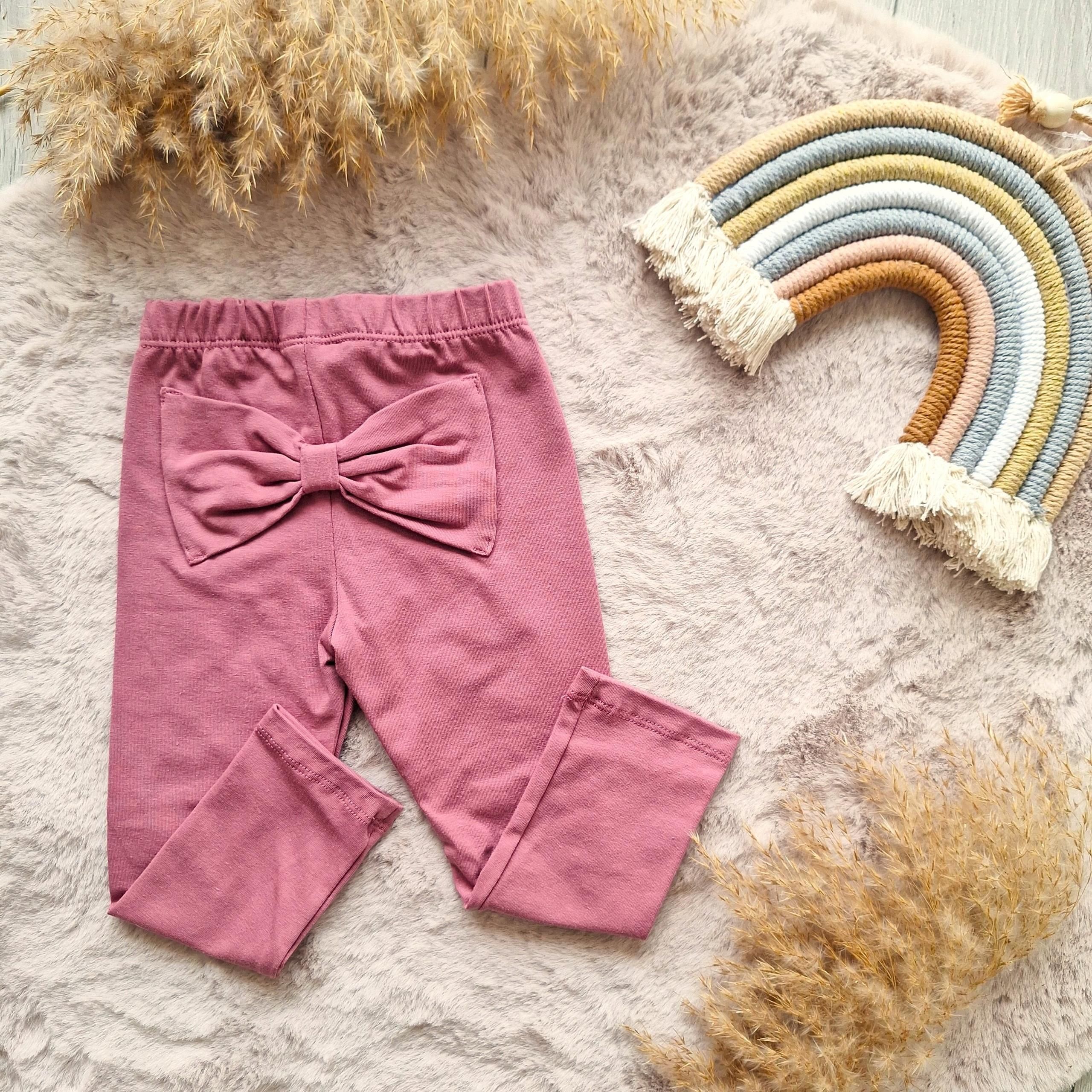 Haydi legginsy dla dziewczynki z kokardą na pupie bawełna jagoda 110 ...