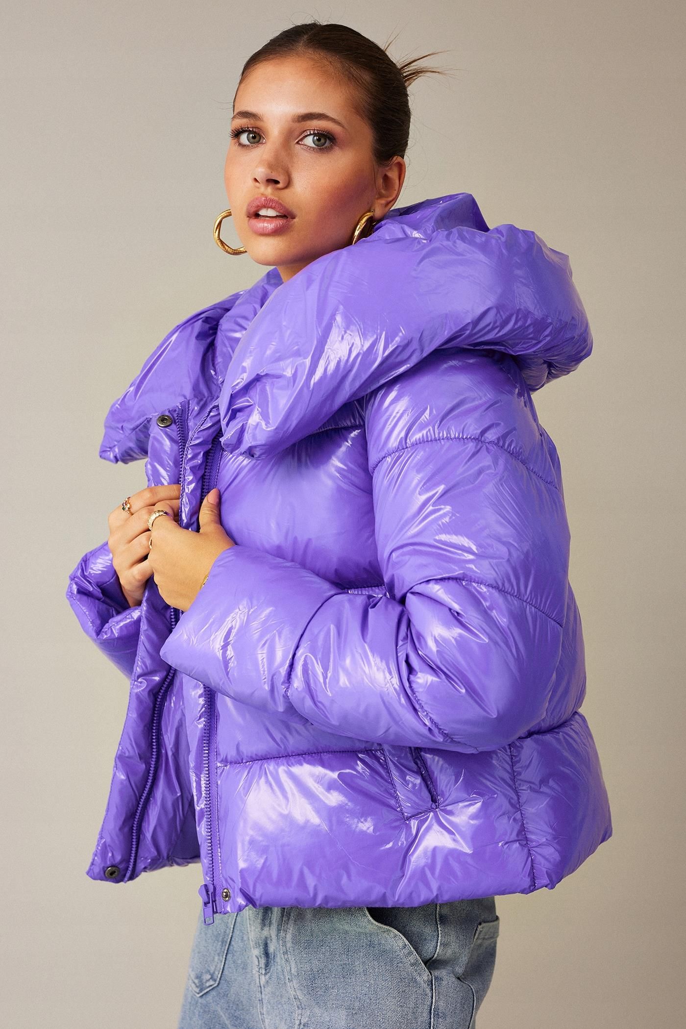 Loavies Purple puffer jacket - Ceny i opinie - Ceneo.pl