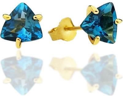 Brazi Druse Jewelry Kolczyki Topaz London Blue 3 Ct. Trylion (9224) - Ceny i opinie - Ceneo.pl