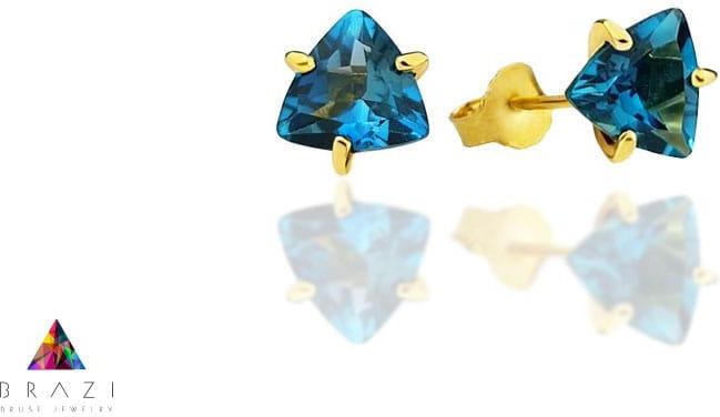 Brazi Druse Jewelry Kolczyki Topaz London Blue 3 Ct. Trylion Złoto 585 (11388) - Ceny i opinie ...