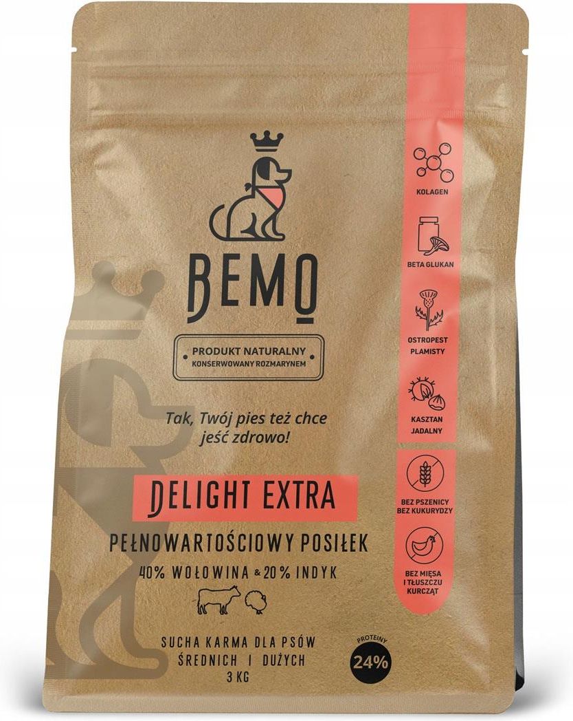Karma Bemo Delight Extra Sucha Karma Dla Psów Z Kolagenem Duże Granulki ...