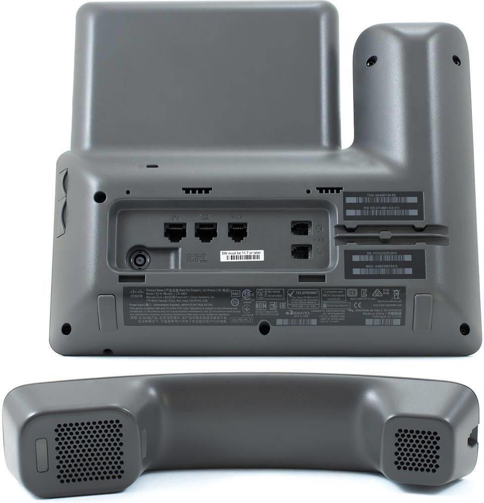Telefon VoIP Cisco Cp 8851 K9 Kolorowy Wyświetlacz 1X 1Ge Switch Usb ...