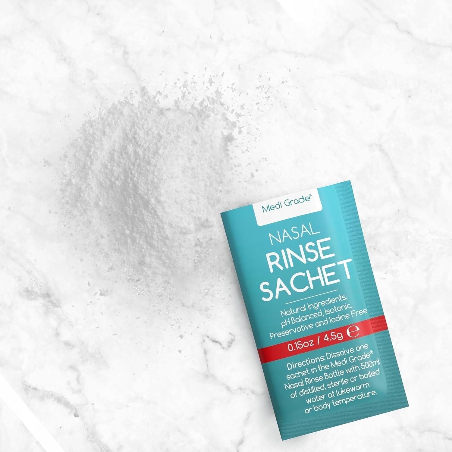 Sól fizjologiczna do nosa płukanie zatok 130 saszetek Medi Grade ...