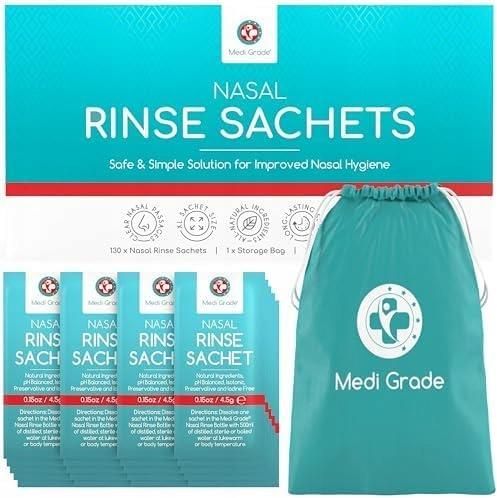 Sól fizjologiczna do nosa płukanie zatok 130 saszetek Medi Grade ...