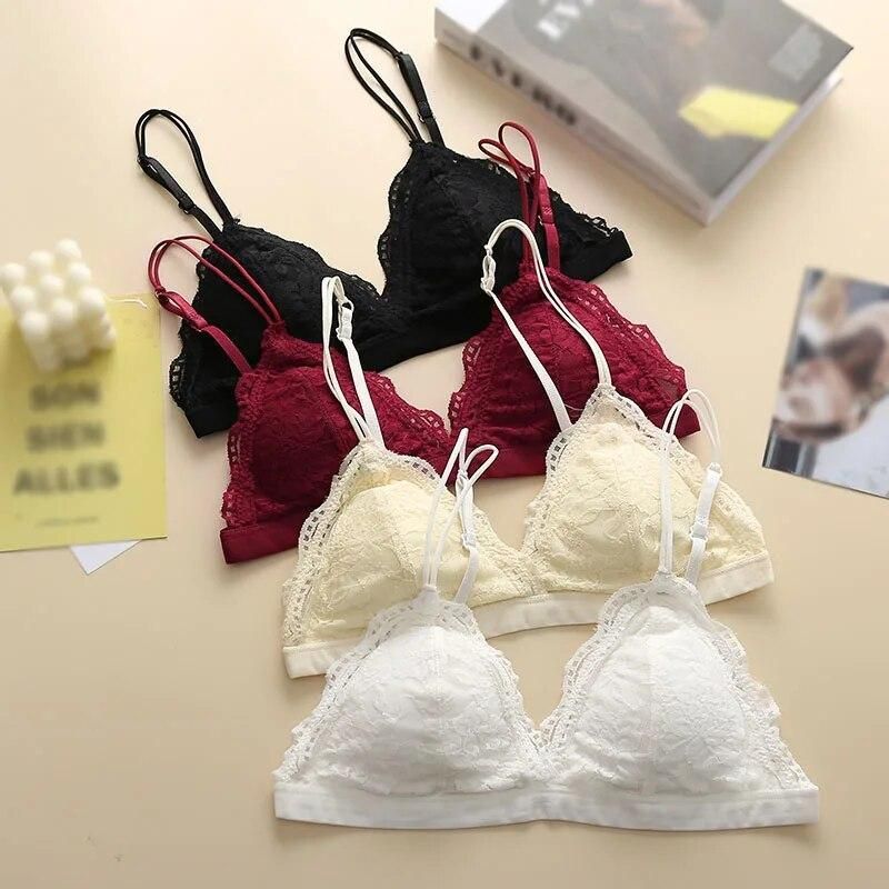 Womens Bra Without Steel Ring Lace Thin Summer Sling Triangle Cup Bras ...