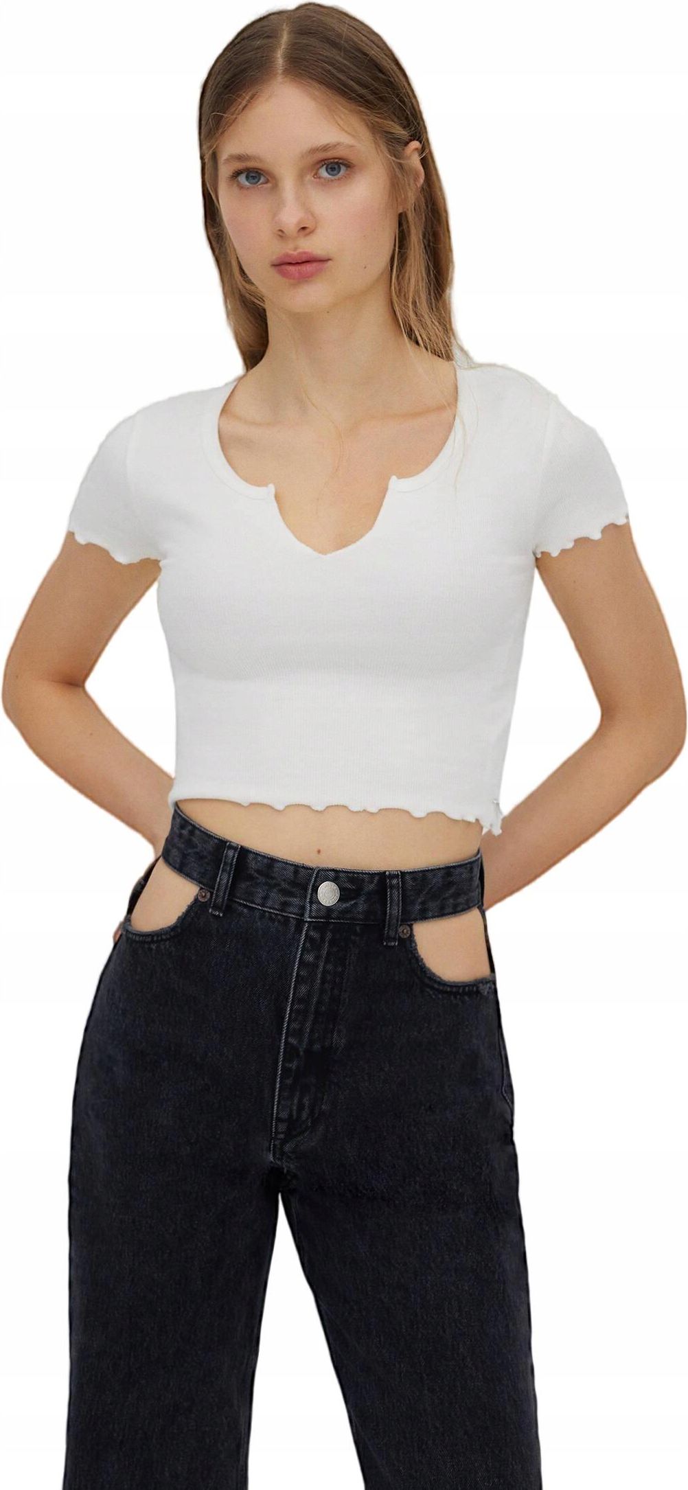 Krótki T-shirt Jdl Xxb__s Pull & Bear Biały - Ceny i opinie - Ceneo.pl