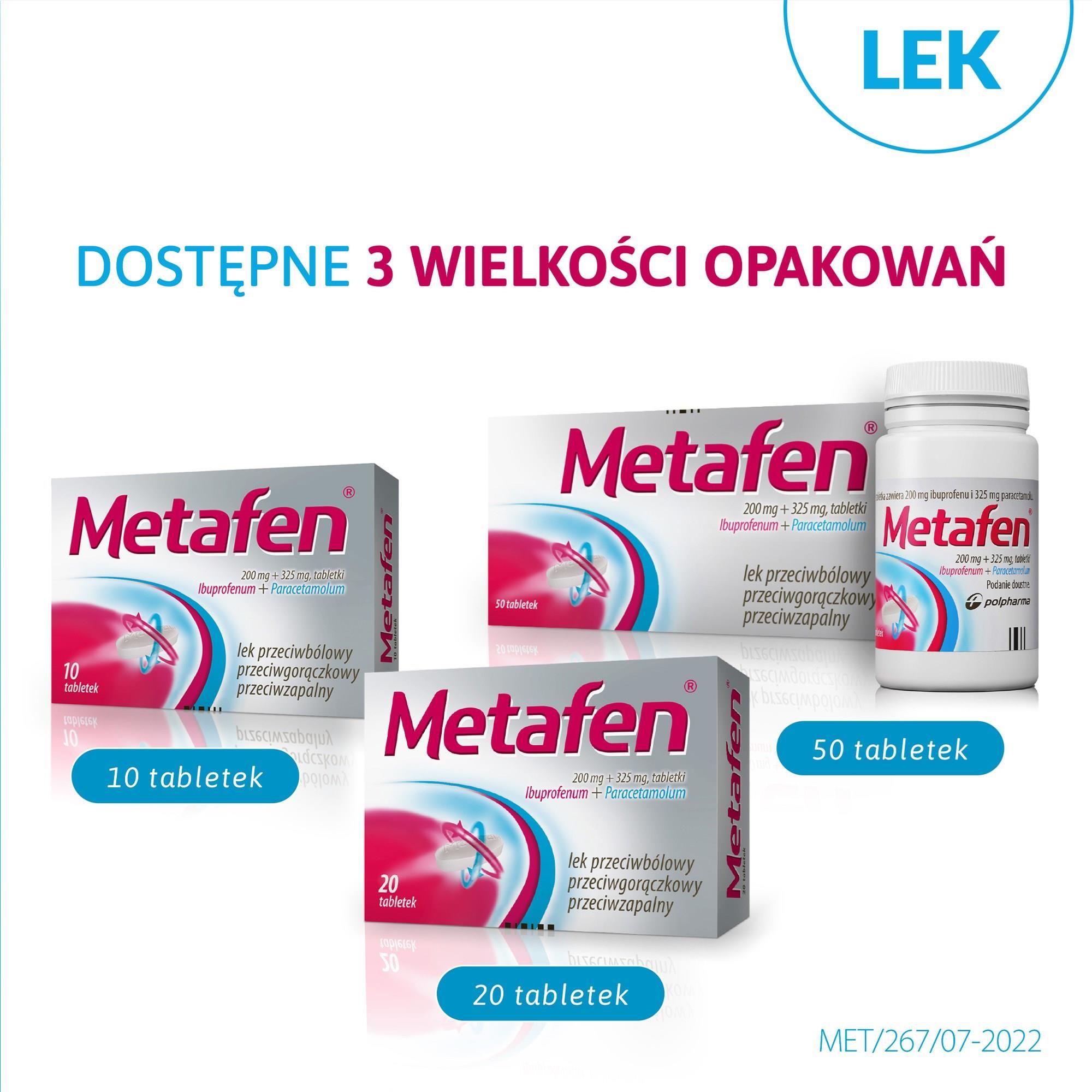 Leki przeciwbólowe Metafen (200 mg + 325 mg) x 20 tabl. - Opinie i ceny ...