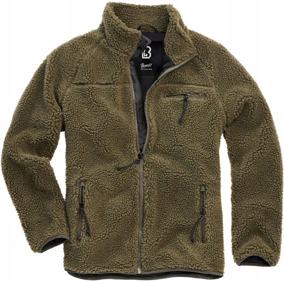 Kurtka Polar Bluza polarowa Brandit Teddyfleece Jacket Zielona M - Ceny ...