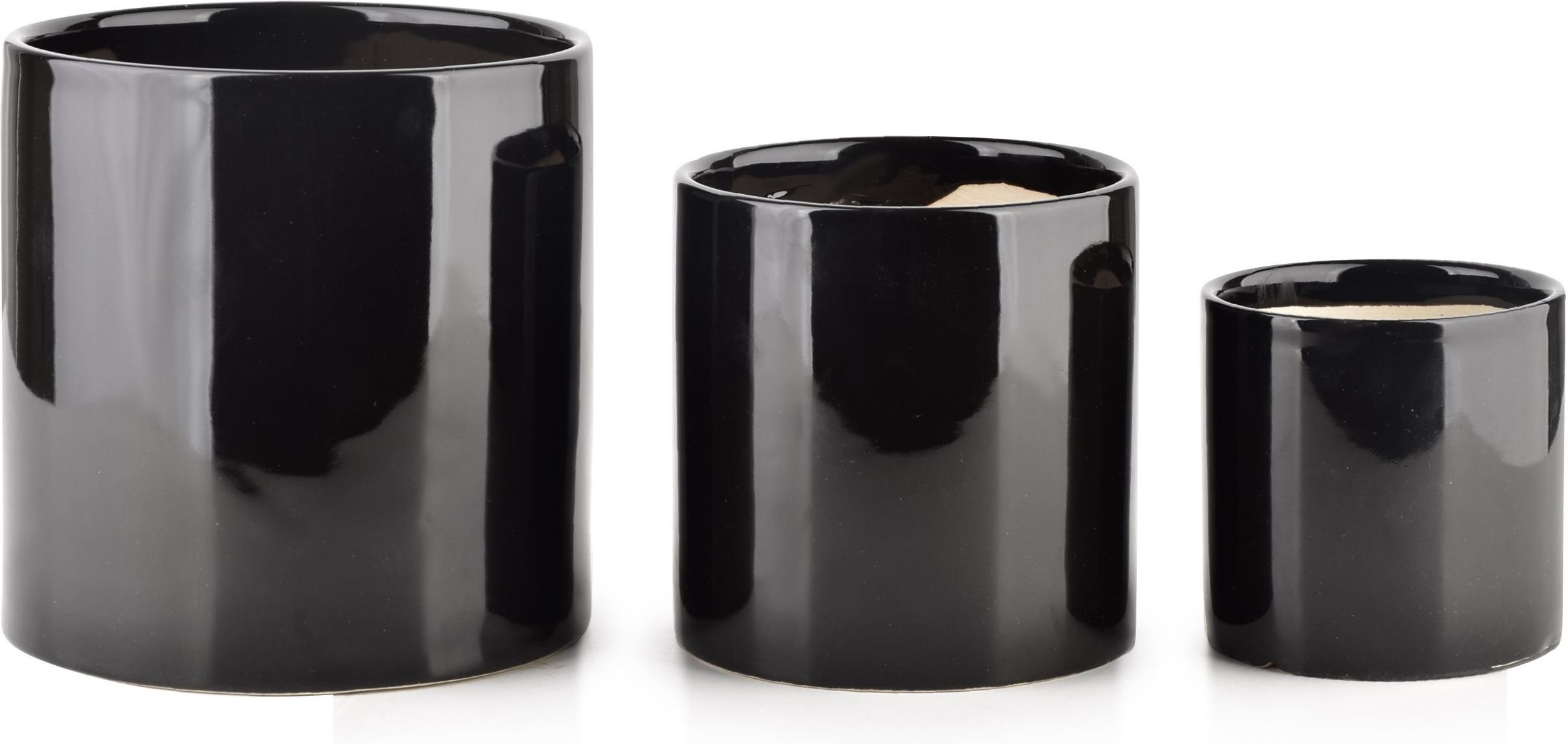 Mondex Neva Black Komplet 3 Doniczek Xl:14Xh15 L:11,5Xh11,5 M:8,5Xh8,5cm - Ceny i opinie - Ceneo.pl