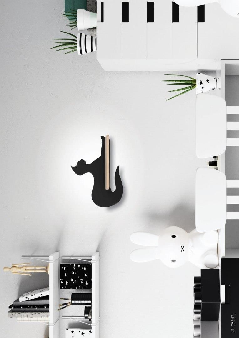 Candelux Lampa Cat Kinkiet Ścienny 5W Led Iq Kids Siedzący Czarny ...