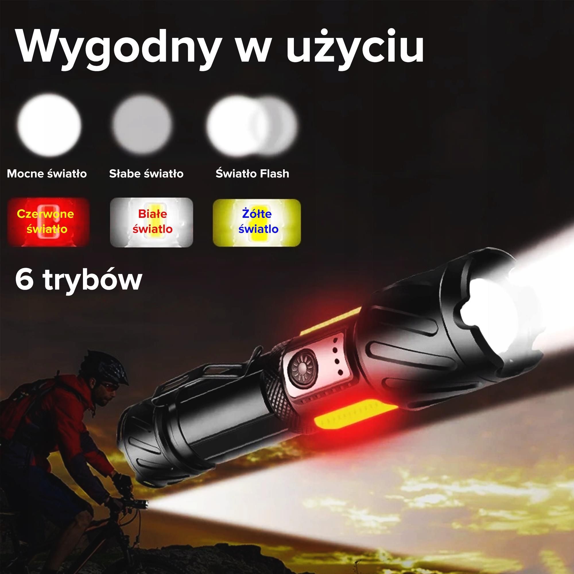 Latarka Bosman Mocna Latarka Taktyczna Led Cob Xhp160 Wojskowa - Ceny i ...