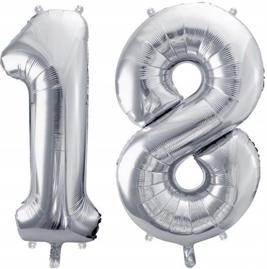 Balony Kurtyna Zestaw 18 Urodziny Osiemnastka Cyfra Srebrny Czarny 100 Cm - Ceny i opinie - Ceneo.pl