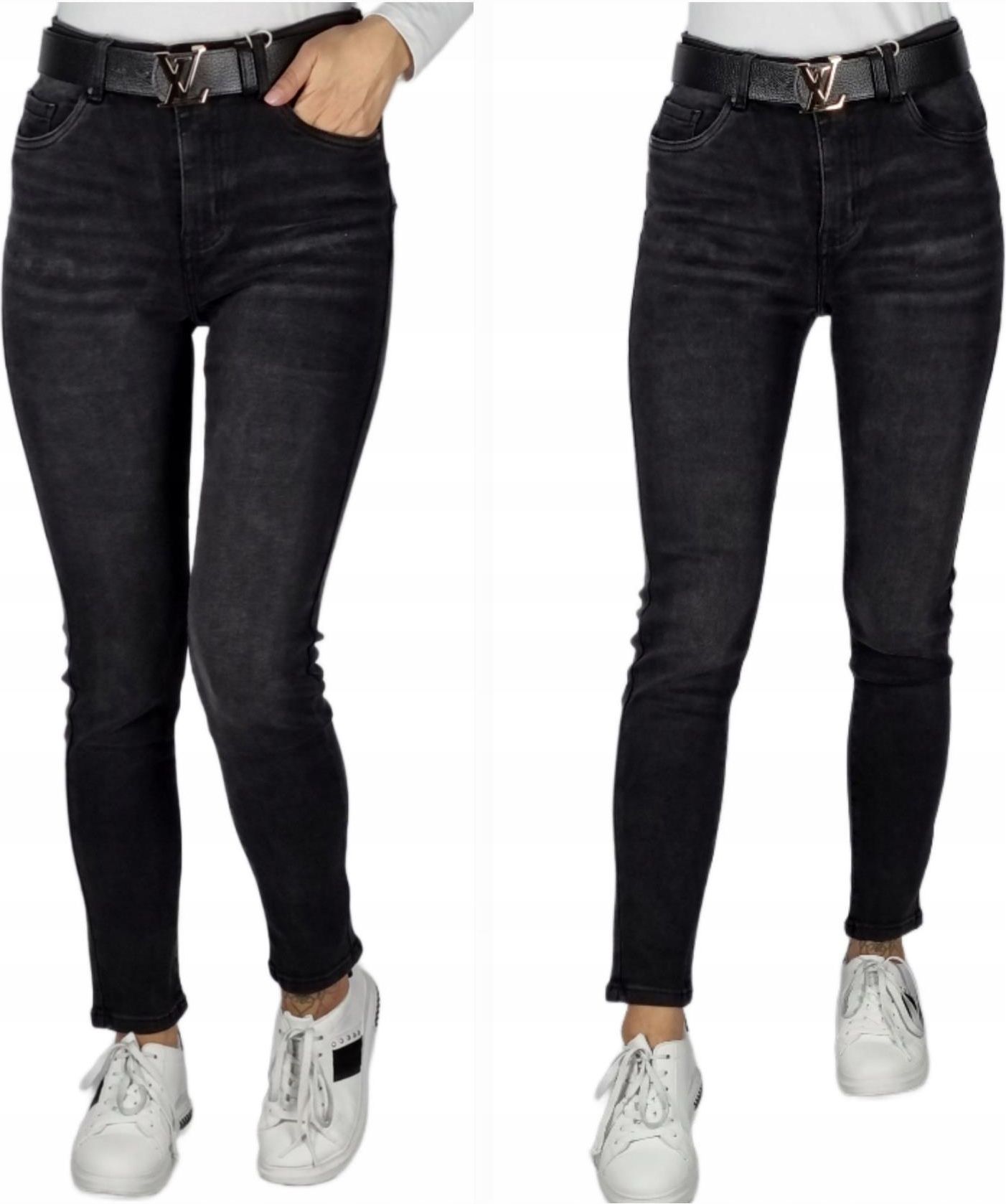 M.sara Spodnie Jeans Ciemnoszare Klasyczne Plus Size 30/L - Ceny i opinie - Ceneo.pl