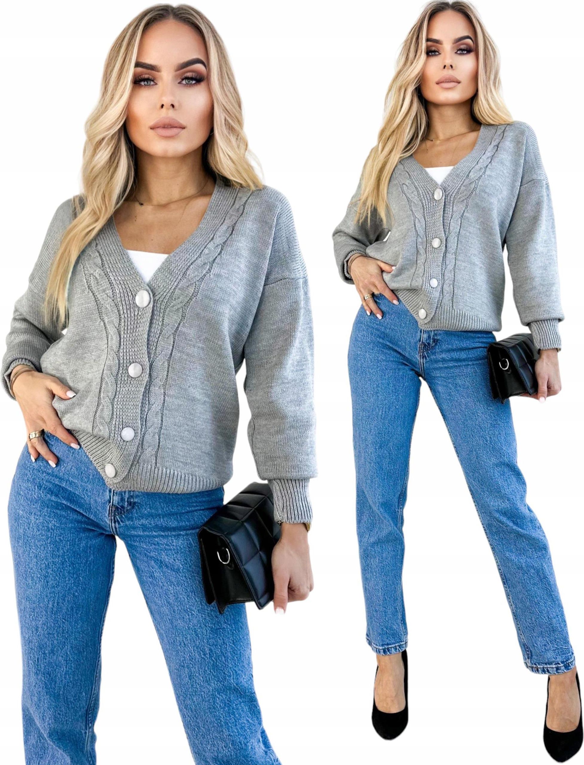 Rozpinany Sweter damski mięciutki warkocze - Ceny i opinie - Ceneo.pl