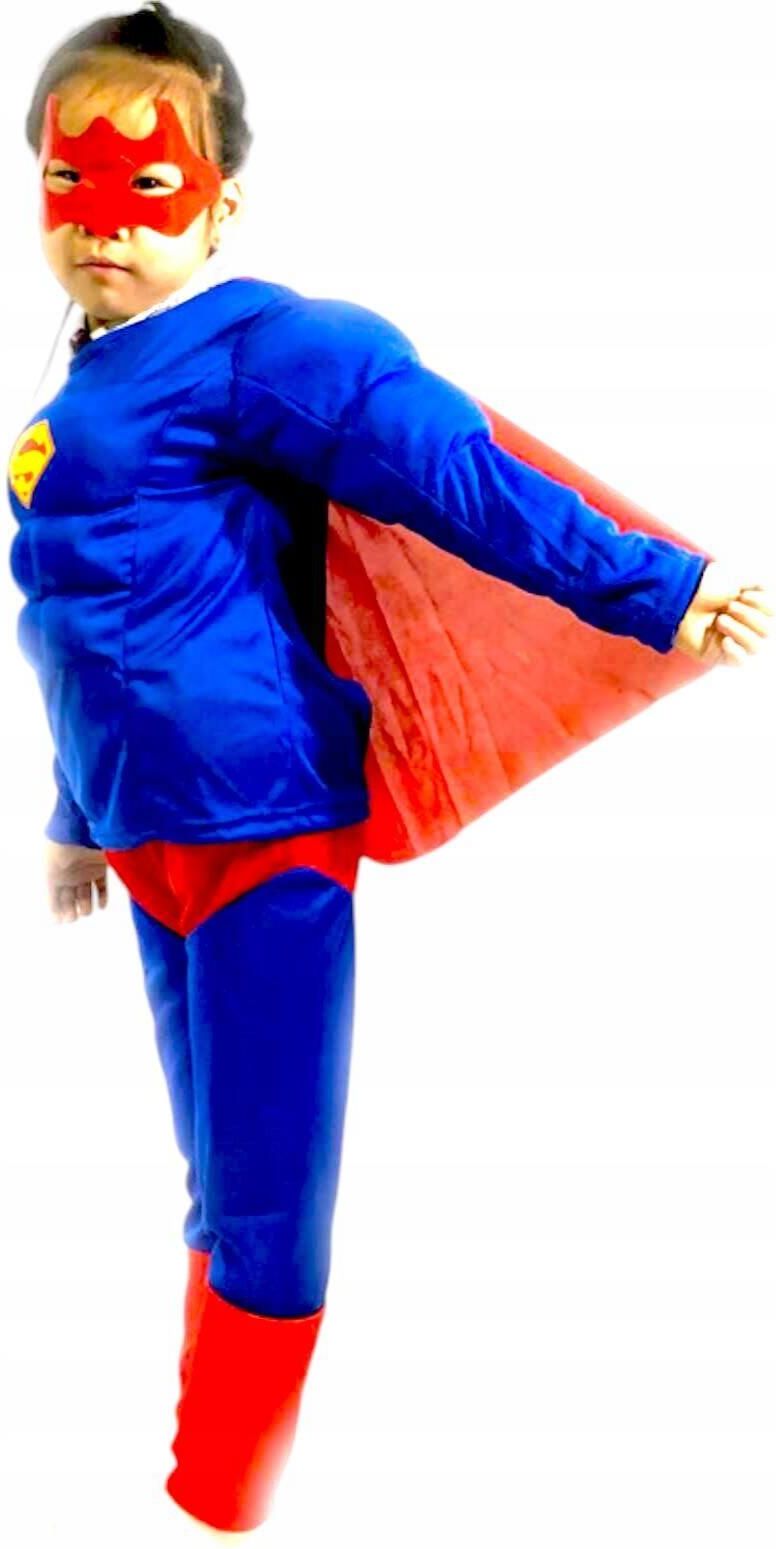 Toys Strój Superman Przebranie Dla Chłopca Bal 3W1 Gruby Mięśnie Maska ...