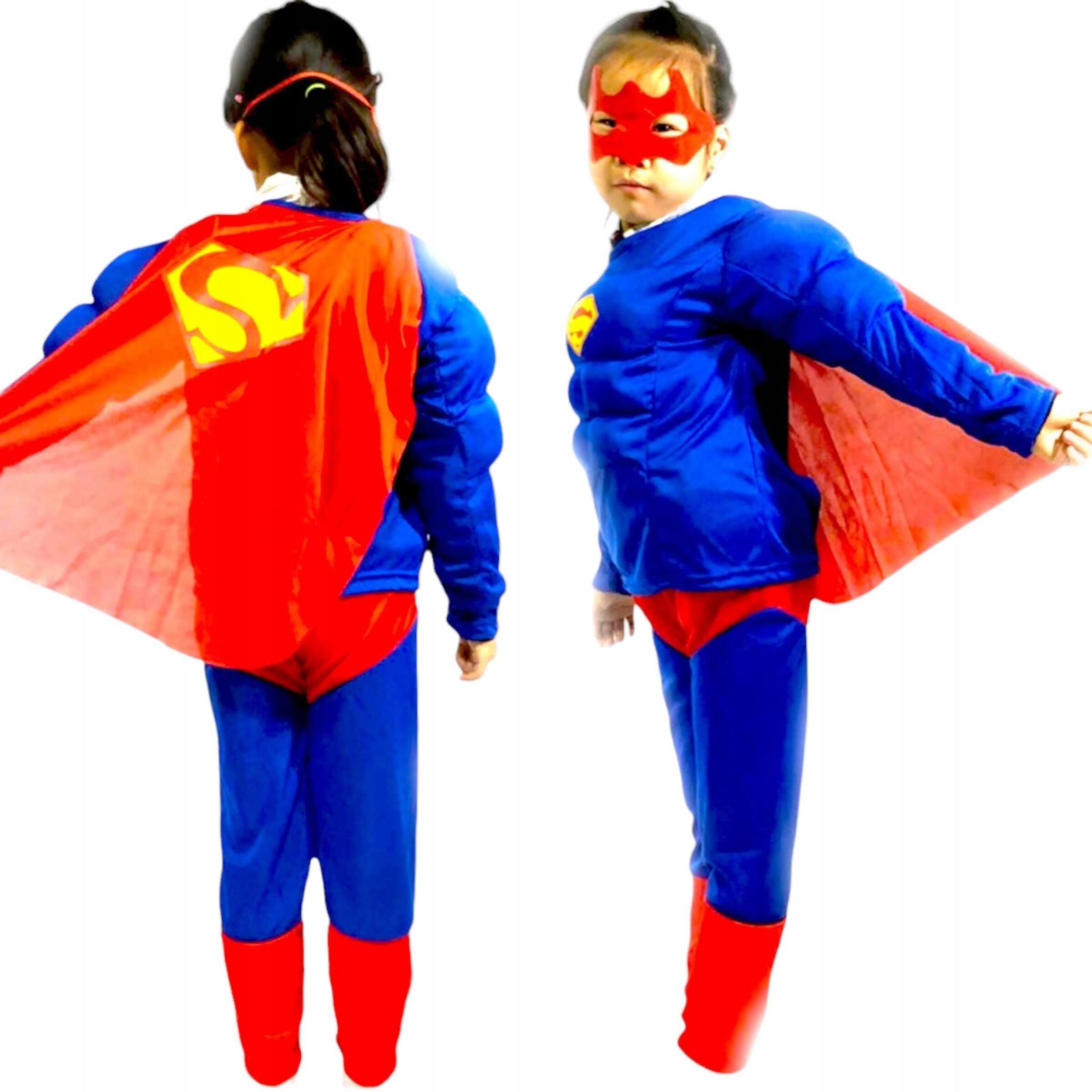 Toys Strój Superman Przebranie Dla Chłopca Bal 3W1 Gruby Mięśnie Maska ...