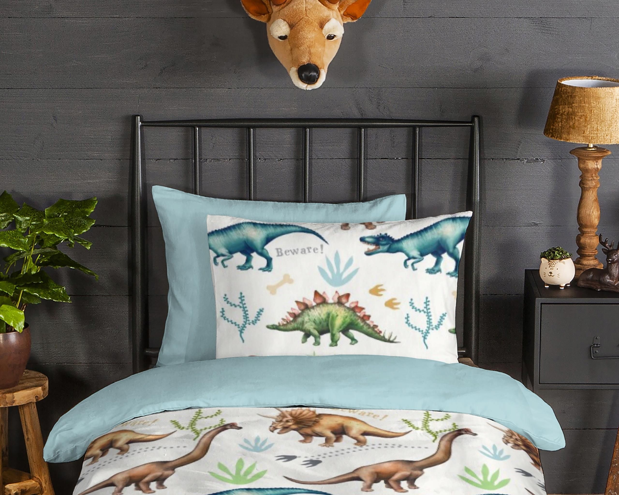 Pościel Flanelowa 140X200 Dinozaury Biała Dla Dziecka Gruba Flanela ...