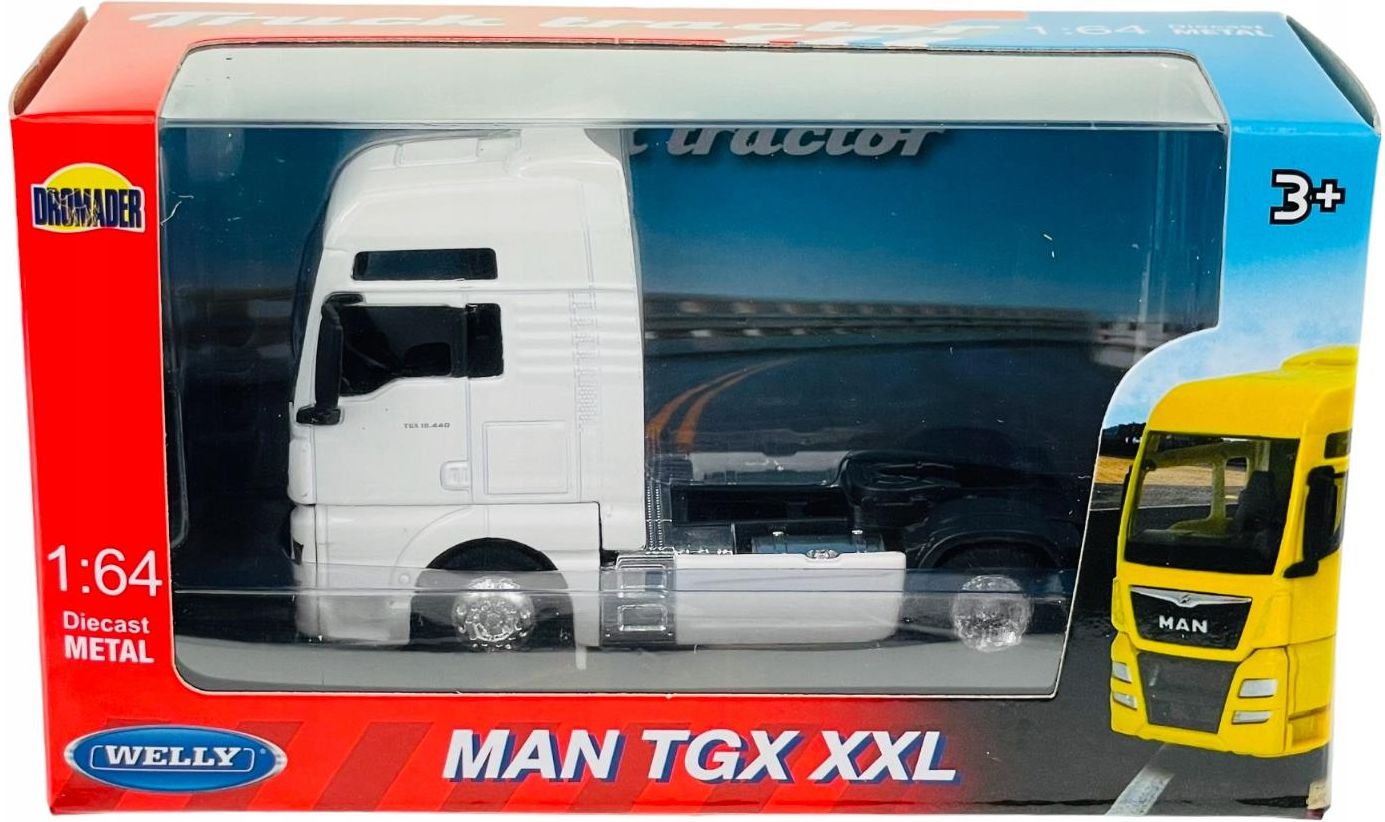 Welly Man Tgx Xxl Biały 1:64 Ciężarówka Tir Koń Nowy Metalowy Model ...