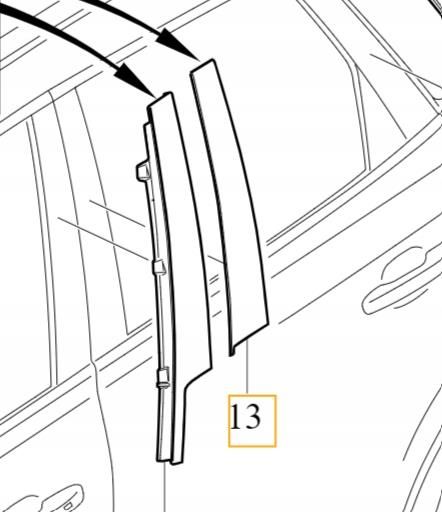 Listwa boczna Volvo Xc60 Ii Lewa Listwa Slupka B Drzwi tył Piano Black ...