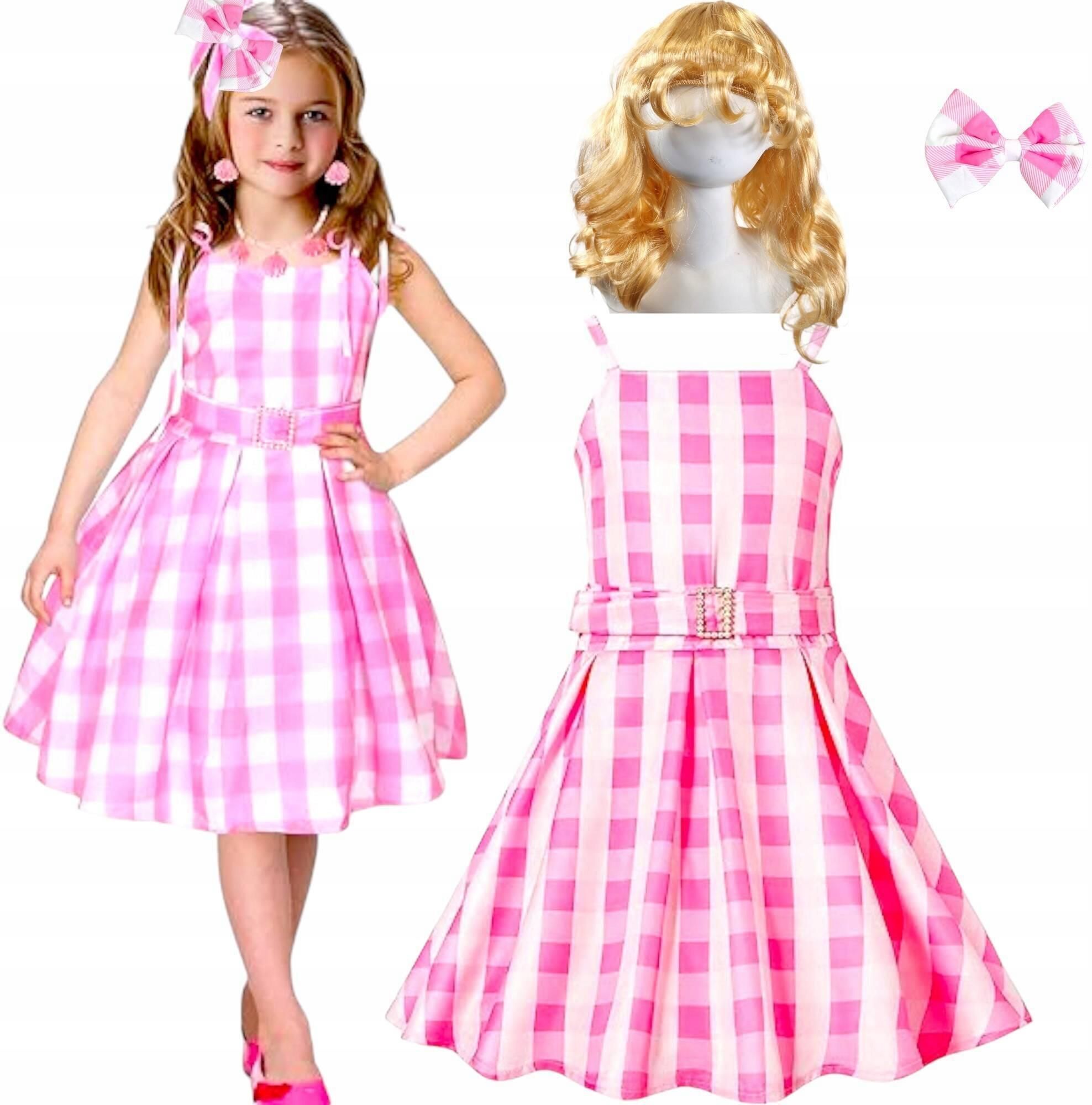 Toys Kostium Barbie Dla Dziewczynki Strój Sukienka Kokardka Xl 150Cm ...