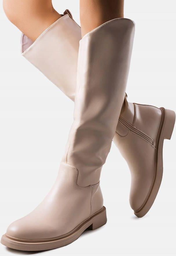 Beżowe ocieplane kozaki damskie modne buty 7779 40 - Ceny i opinie ...